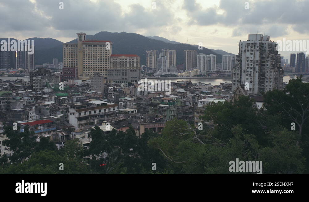Macau - City skyline seen from the top of Monte Forte - West Side of ...