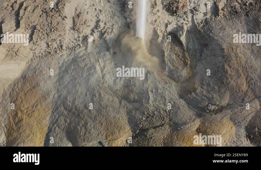 Drone flying over open pit mine, quarry. Open pit for gold mining Stock ...