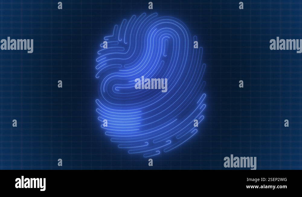 Digital Biometric Fingerprint Technology Motion Background Stock Video ...