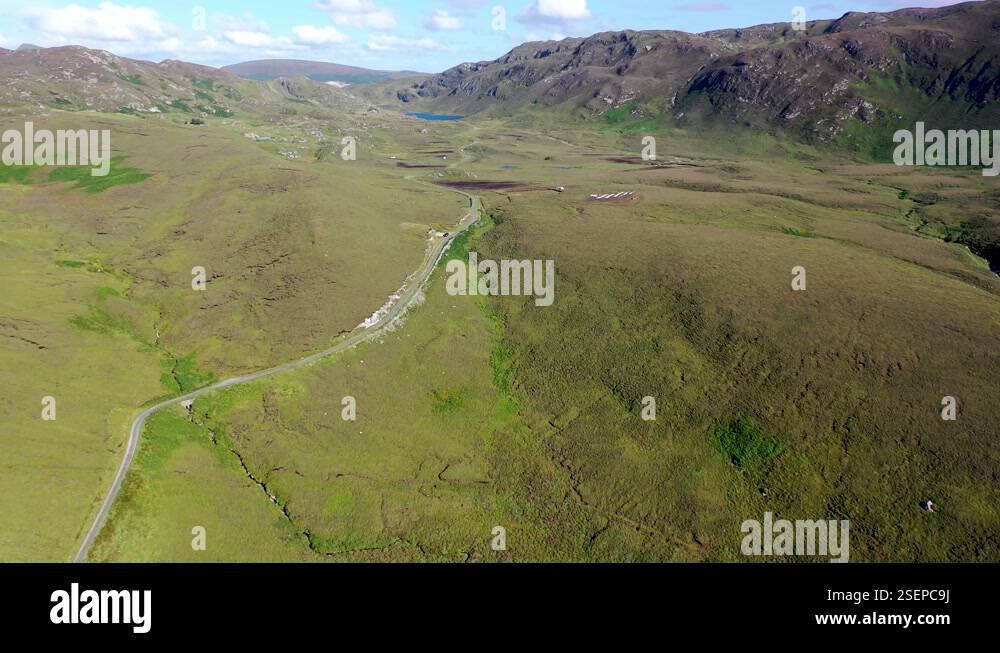 The road to An Port between Ardara and Glencolumbkille in County ...