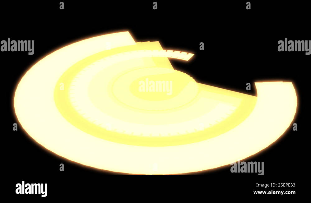3D HUD Arc Offset A Blinking Yellow X60 Degrees Large VJ Loop Animation ...