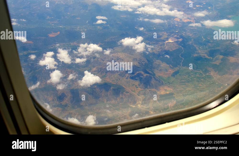Airplane flight. View from the window of the plane. Airplane, Aircraft ...