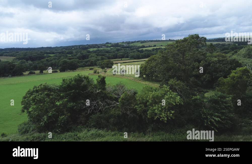 Drone Shot Flying Over Trees and Countryside Hills Part 1 of 2 Stock ...
