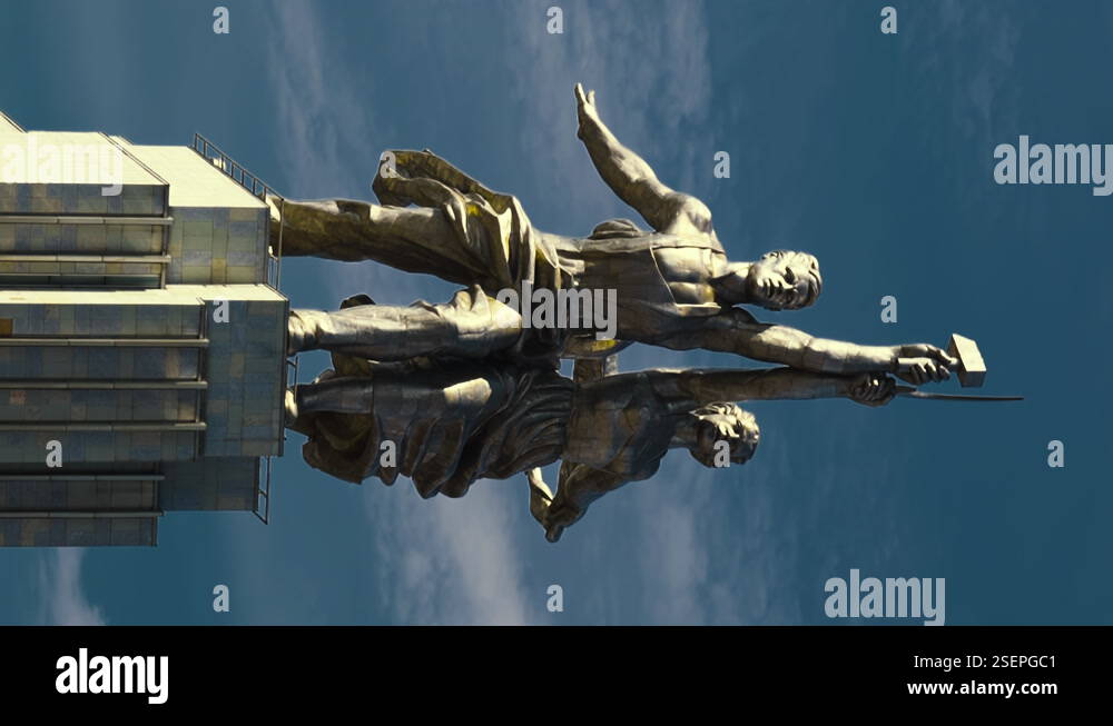 hyper lapse famous soviet monument Worker and Collective Farm Woman of ...