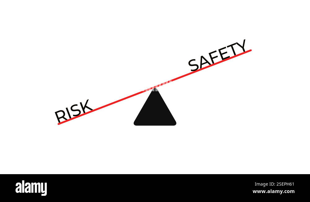 Balance Scales or Seesaw of Risk and Safety Animation Stock Video ...