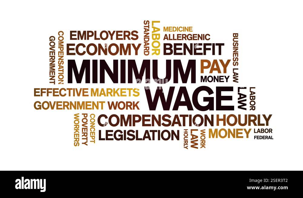 Minimum Wage animated word cloud,animation kinetic typography seamless ...