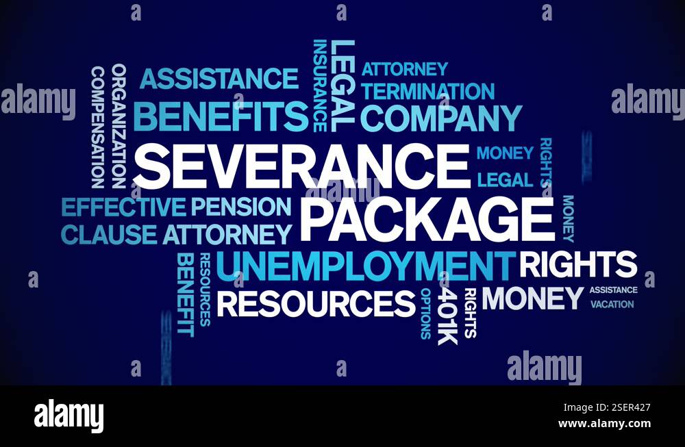 Severance Package animated word cloud,design animation typography ...