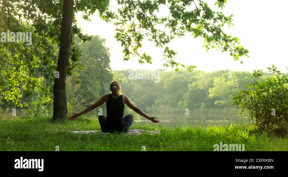 Woman meditating zen yoga meditation practice. Yogi girl sitting in ...