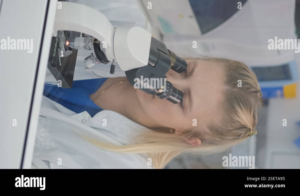 Female scientist using microscope in Stock Videos & Footage - HD and 4K ...