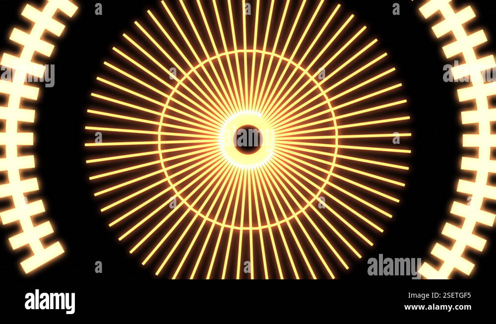 HUD Arc Offset Radial Graph Blinking Yellow VJ Loop Animation 02 Stock ...