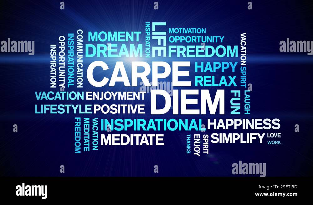 Carpe Diem animated word cloud,animation kinetic typography seamless ...