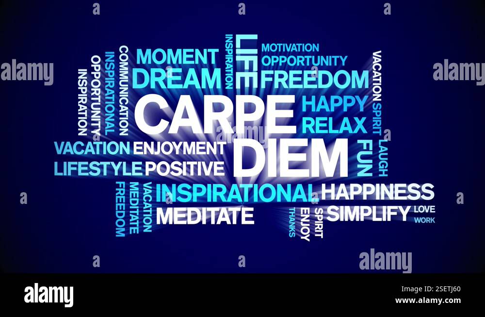 Carpe Diem animated word cloud,animation kinetic typography seamless ...