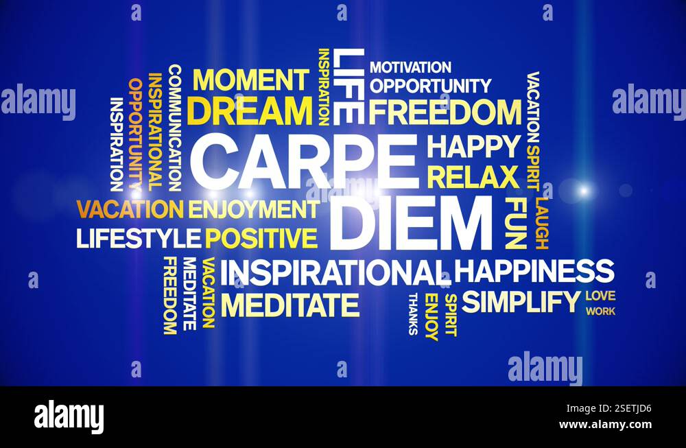Carpe Diem animated word cloud,animation kinetic typography seamless ...
