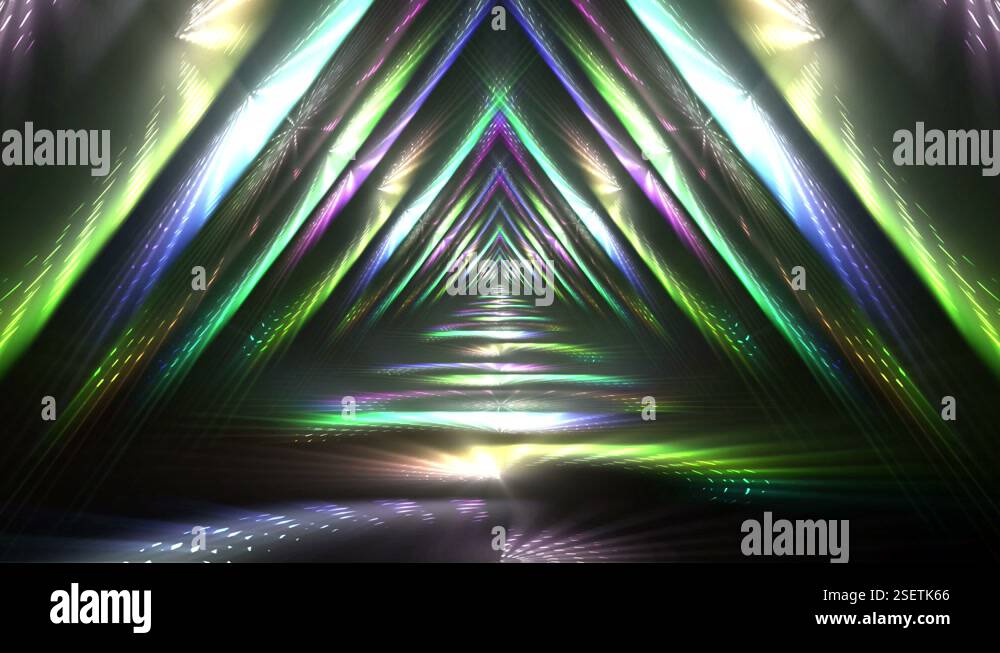 seamless looping motion background shows a triangular tunnel design and ...