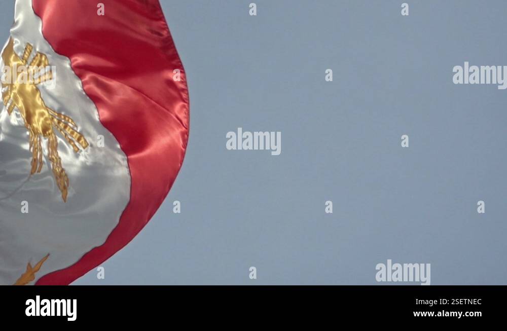 Close up shot of the Philippine National Flag, The Pambansang Watawat ...