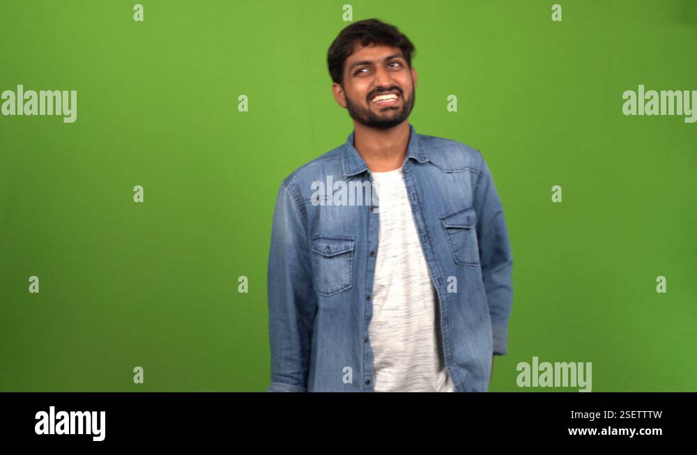 Handsome young man with a happy smile on a Green Screen, Chroma Key ...