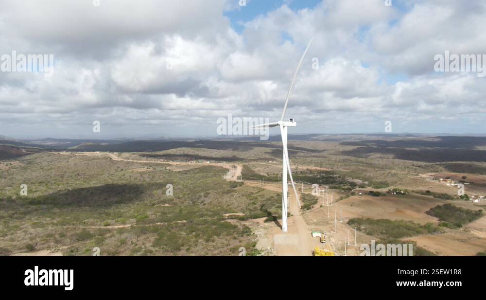 Windmill green energy farm in field windmill. Wind turbine eco-farm on ...