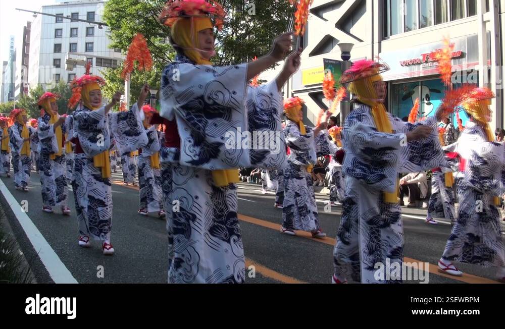 Geisha parade during festival in Japanese city Stock Video Footage - Alamy