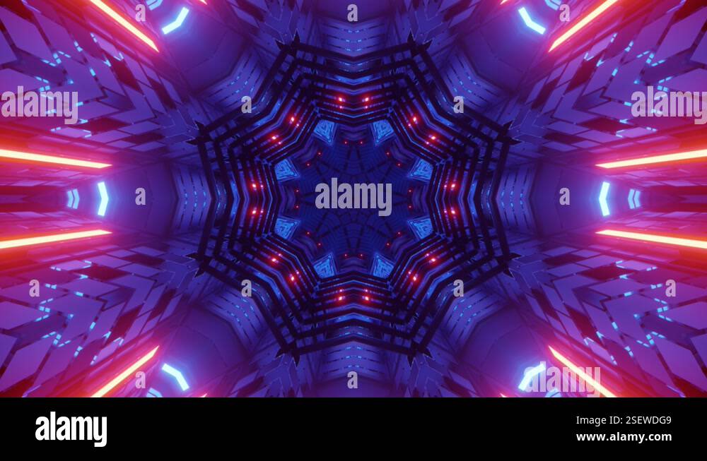 wide star shaped tunnel structure, complex layers of glass structures ...