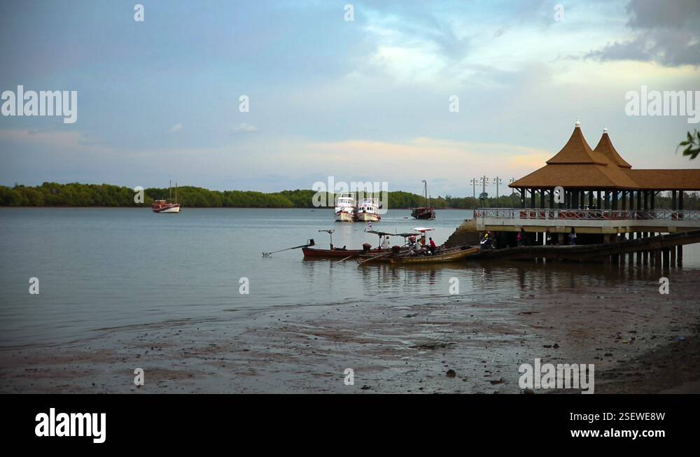Local People Board Longtail Boats for Transportation to a Small Village ...