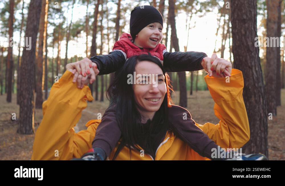 Happy family concept. Happy little boy and mother playing together ...