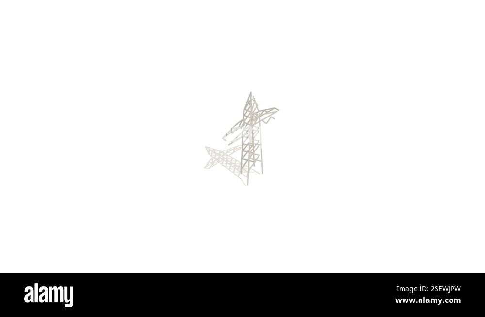 Power transmission tower icon animation Stock Video Footage - Alamy