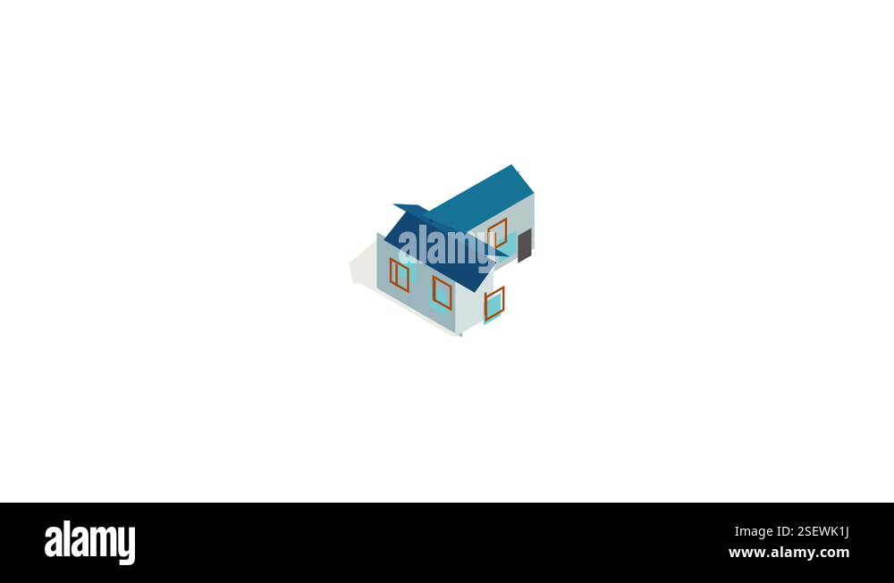 Blue house icon animation Stock Video Footage - Alamy