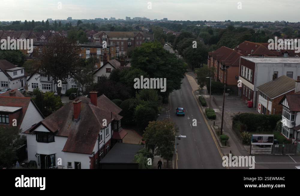 Real estate property with car driving in UK suburbs Stock Video Footage ...