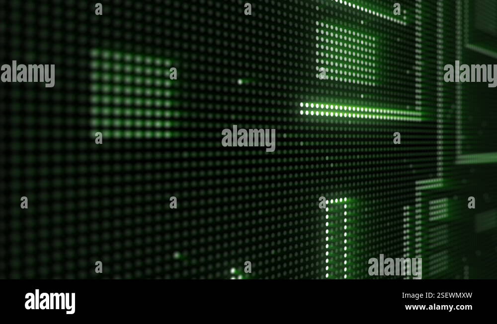 Loopable: 3D Led Screen or Futuristic Circuit Board With Moving Green ...