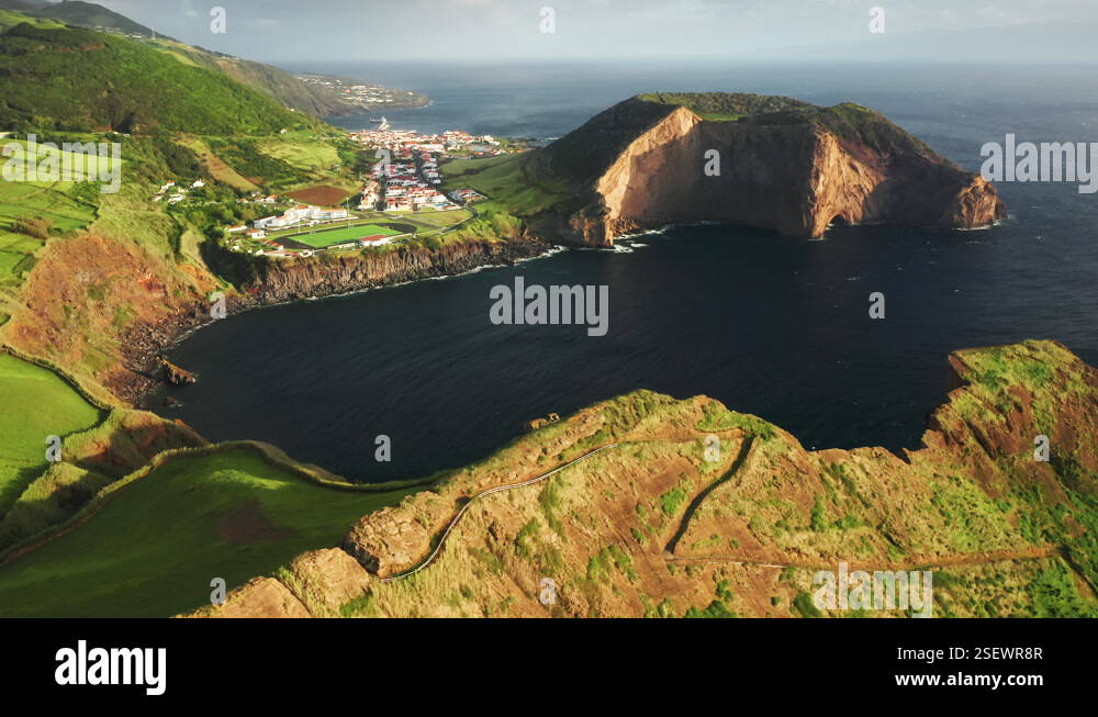 Iconic vista with the sharp coastline, beautiful ocean and countryside ...