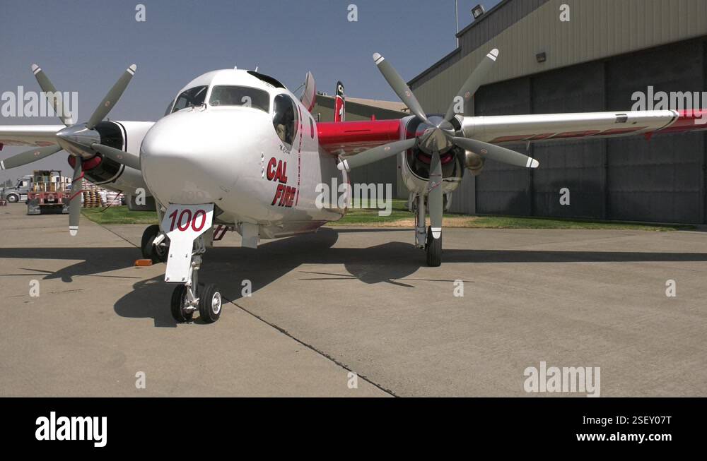 cal fire plane at air base Stock Video Footage - Alamy