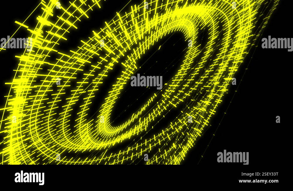 3D Circle Edges Spinning Yellow VJ Loop 02 Animation Background Stock ...