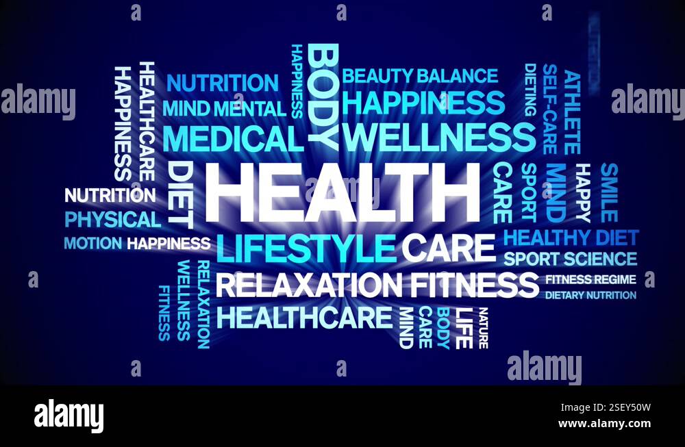 Health animated word cloud,design animation kinetic typography seamless ...