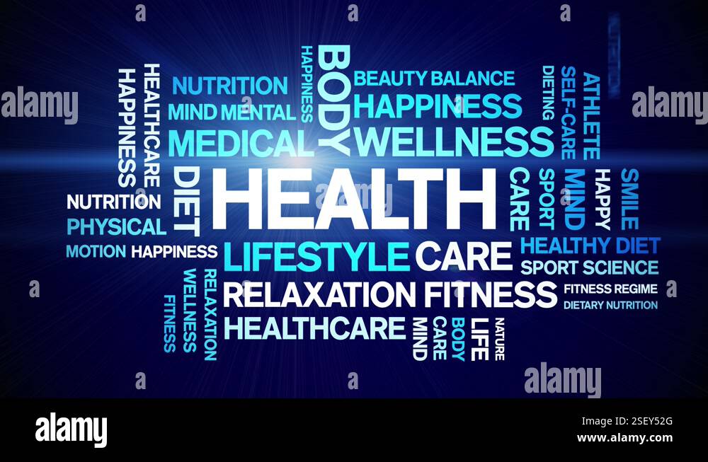 Health animated word cloud,design animation kinetic typography seamless ...
