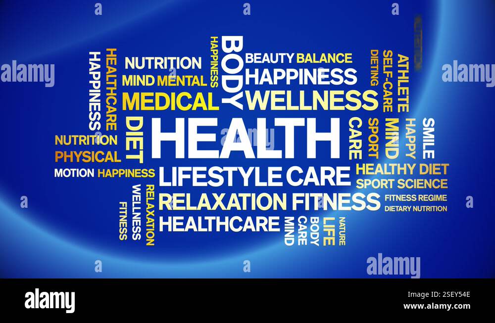 Health animated word cloud,design animation kinetic typography seamless ...