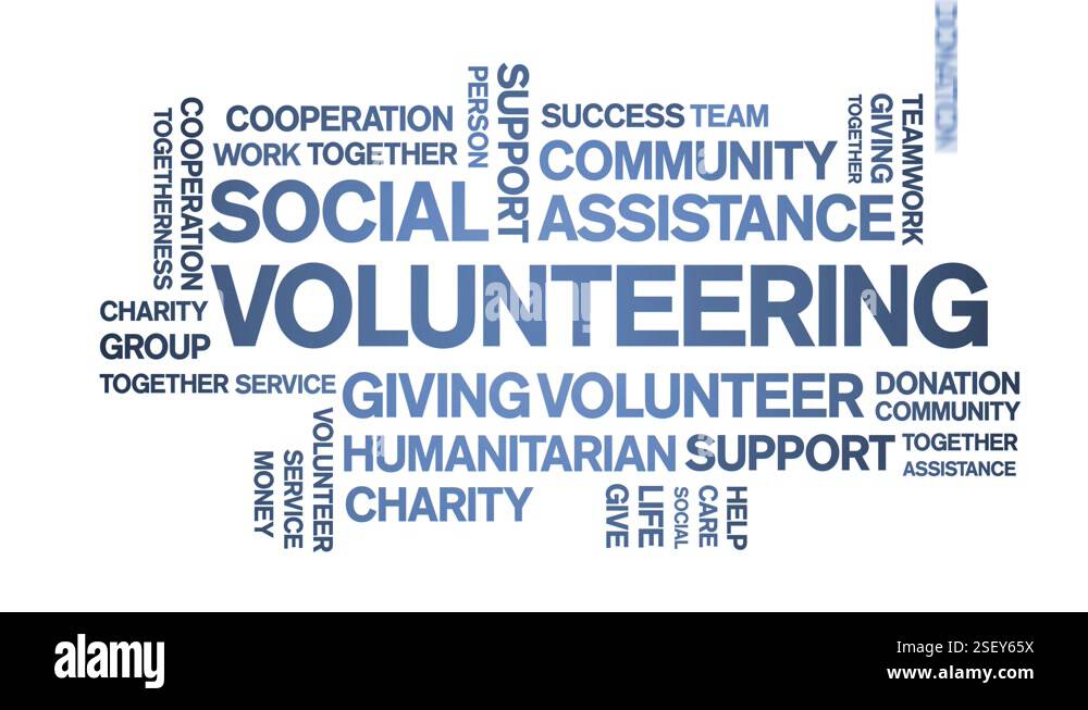 Volunteering animated word cloud,design animation typography seamless ...