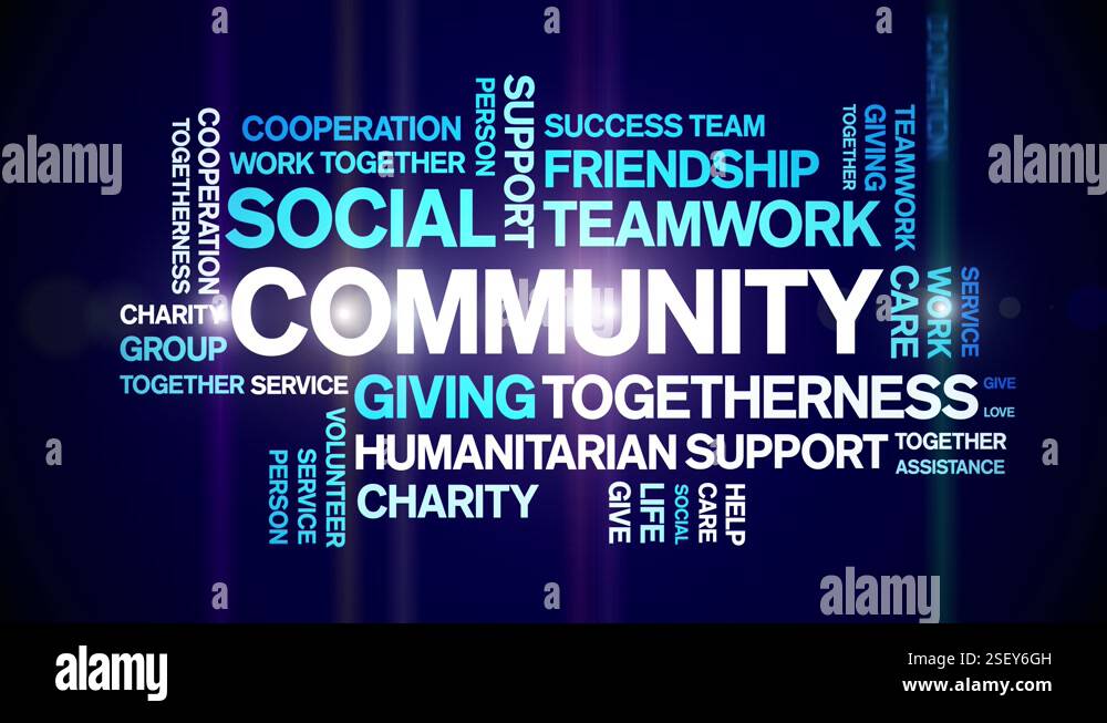 Community animated word cloud,tag design animation typography seamless ...