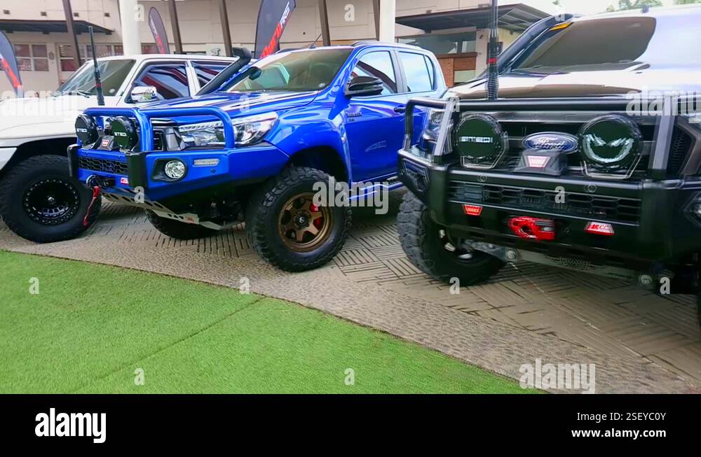 QUEZON CITY, PH - JUNE 15 - Pick up trucks and suv display on June 15 ...