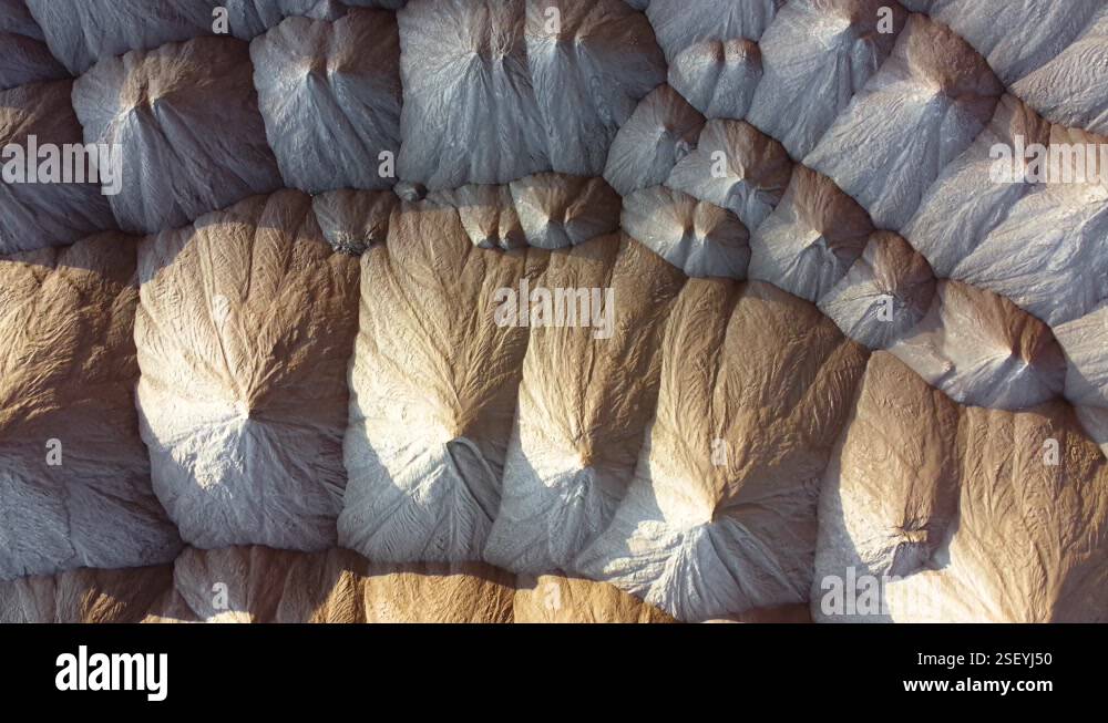 Industrial salt mining. Aerial view of a quarry for the extraction of ...