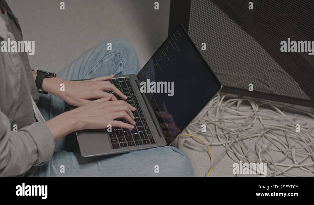Programmer Coding on Portable Computer Stock Video Footage - Alamy