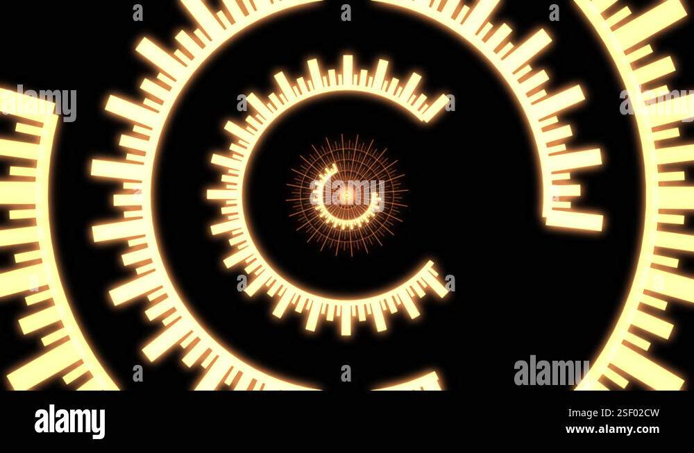 HUD Arc Audio Reactive Equalizer Tribal Yellow Large VJ Loop Animation ...