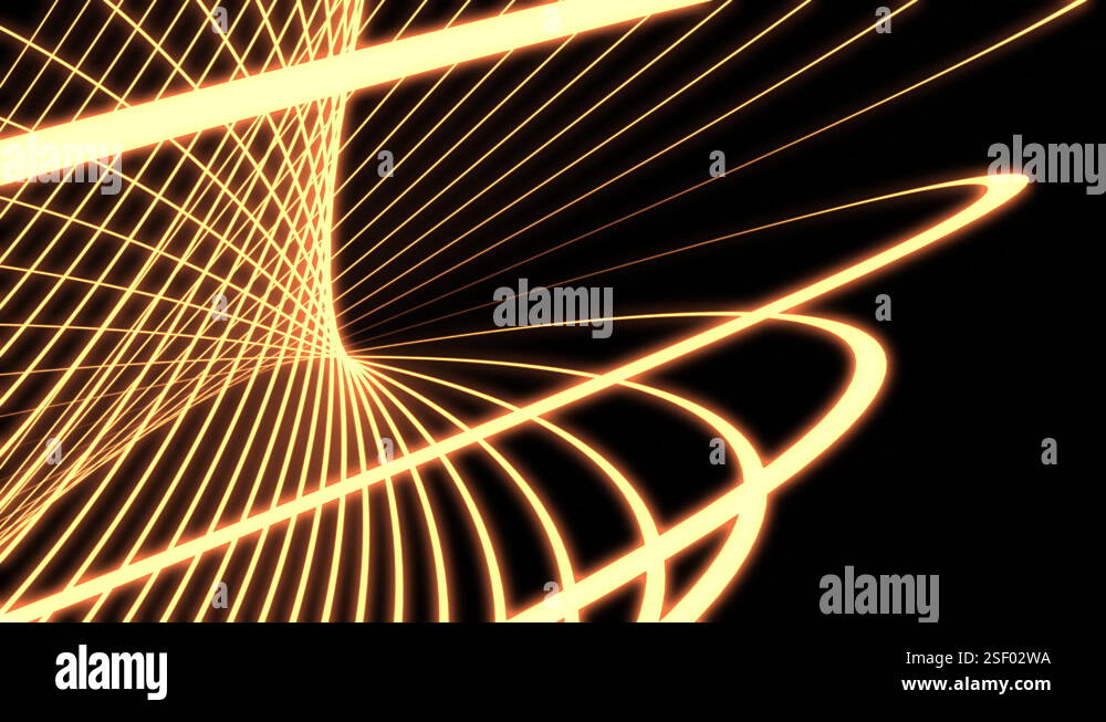 3D Streamline Yellow Bold VJ Loop 02 Animation Background Stock Video ...