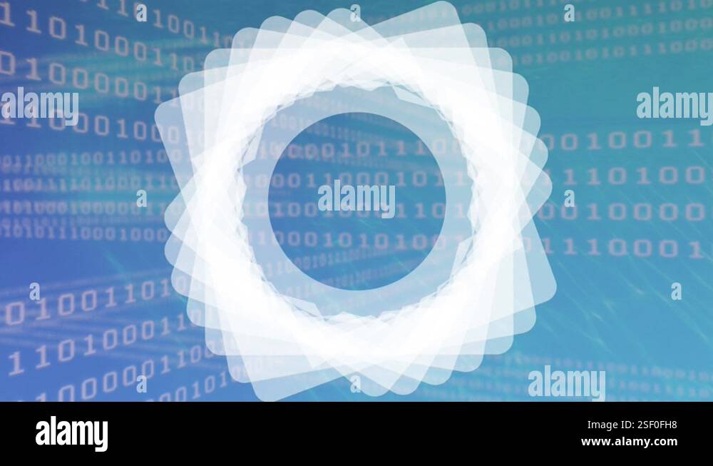 Animation of spinning shapes over data processing Stock Video Footage ...