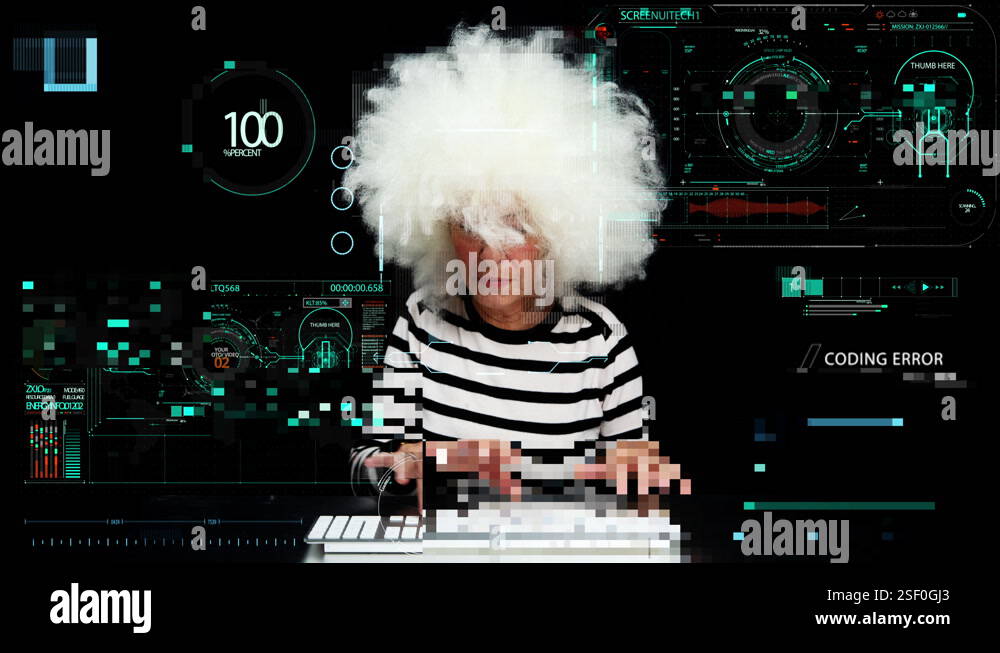 Granny typing on computer keyboard Stock Video Footage - Alamy