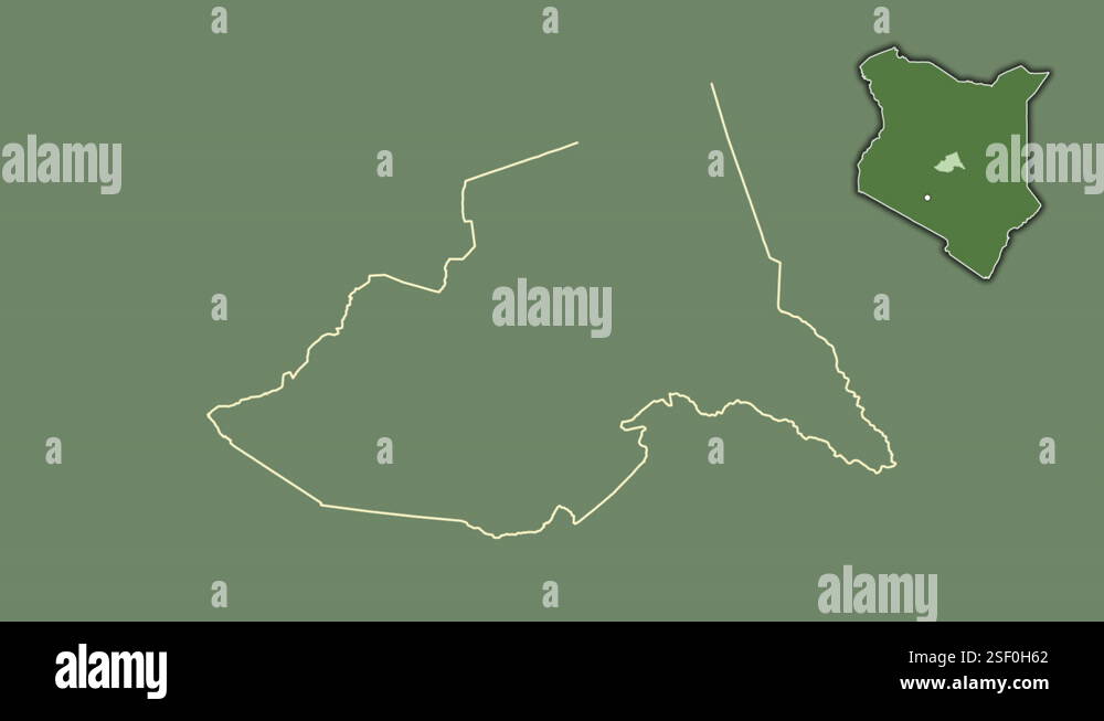 Meru, Kenya, extruded and isolated. Satellite Stock Video Footage - Alamy