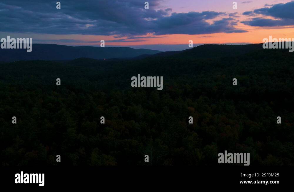 Magical aerial drone sunset to dark nightfall time-lapse hype lapse in ...