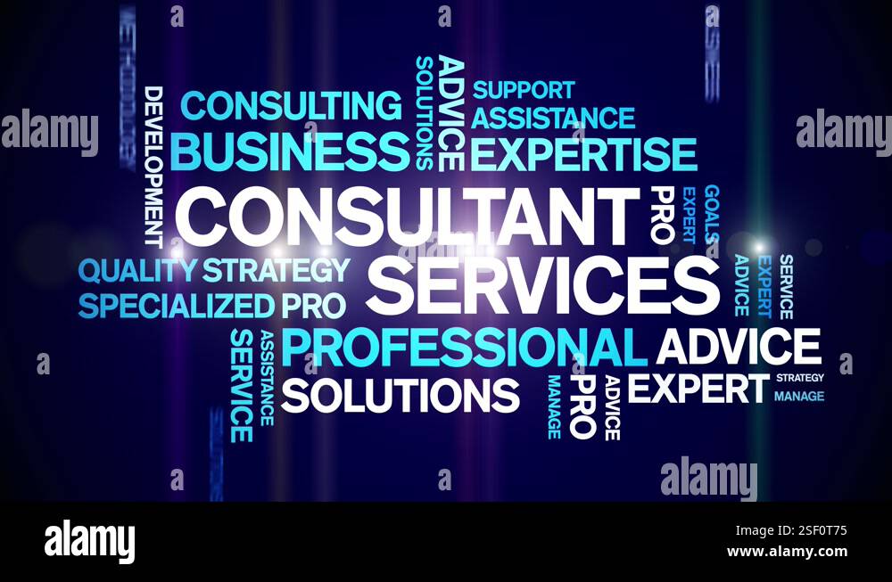 Consultant services animated word cloud,animation typography seamless ...