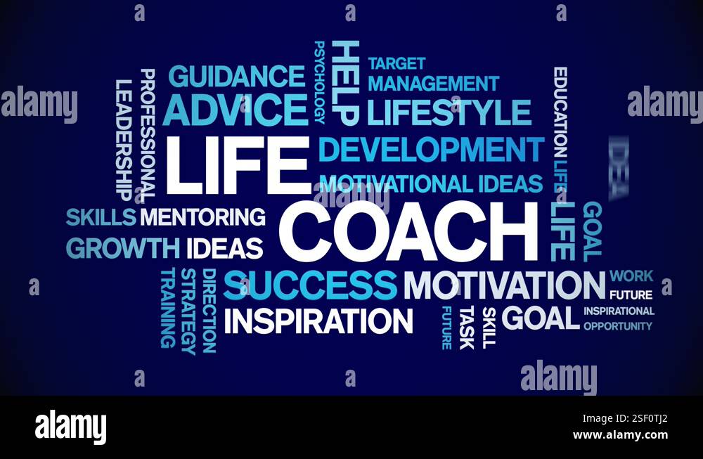 Life Coach animated word cloud,animation kinetic typography seamless ...