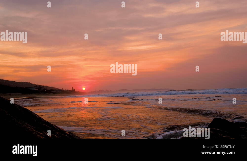 Vivid orb of sun visible at sunrise cause golden sky, Wilderness ...