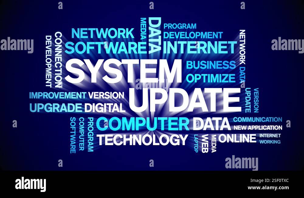 System Update animated word cloud,animation kinetic typography seamless ...
